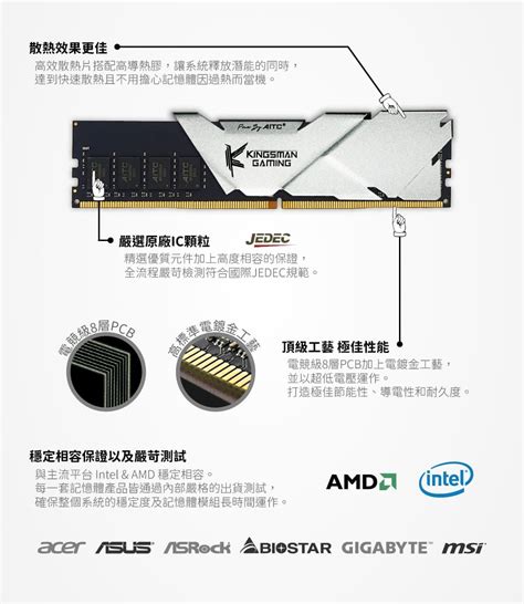 Aitc 艾格 Kingsman Gaming Ddr4 8gb 3200mhz Udimm 桌上型電競記憶體 Pchome 24h購物