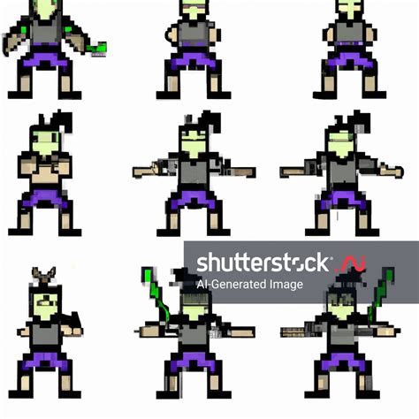 4sprite Sprite Spritesheet 16x16 Same Samurai Ai Generated Image