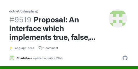 Proposal An Interface Which Implements True False And Operators In