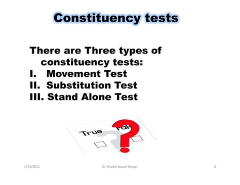 Constituency Tests Presented By Dr Shadia Yousef Banjarpptx