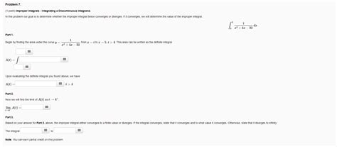 solved problem 7 1 point improper integrals integrating