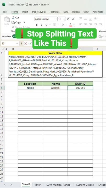 Textsplit In Excel Excel Spreadsheetmagic Excelformula Exceltips Spreadsheetformula Youtube
