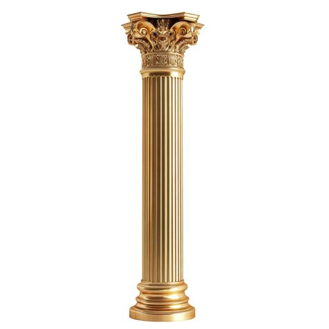 Elegant Golden Column Represents Classic Architecture With Ornate