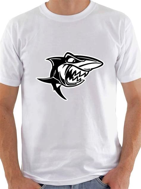 Camiseta Tubarão Camiseta Branca Sublimada Alta Qualidadejvv