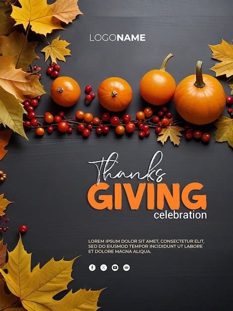 Happy Thanksgiving Celebration Poster Design | Premium AI-generated PSD