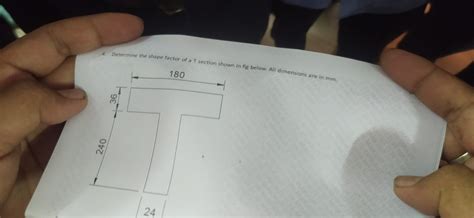 Determine The Shape Factor Of The Given T Section With The Following Dime