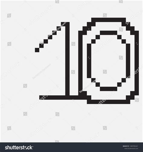 Vector Number Ten Pixel Art 스톡 벡터로열티 프리 1389785441