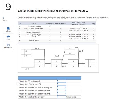 Ex6 21 Algo Given The Following Information