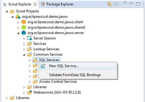 Scout Tutorial 4 0 Webservices Create Derby SQL Service Eclipsepedia
