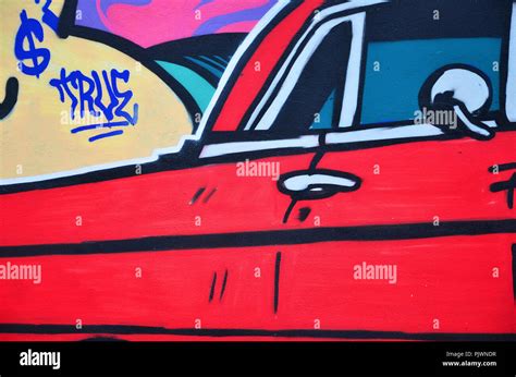 A Detailed Image Of The Graffiti Drawing A Conceptual Street Art