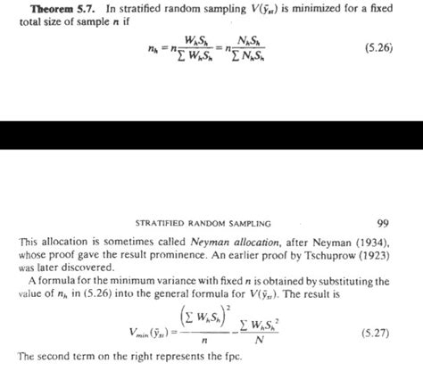 516 By Formula 526 For Neyman Allocation The