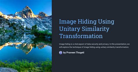 image hiding using unitary similarity transformation