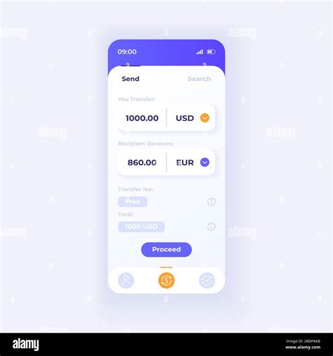 Money Transfer Application Smartphone Interface Vector Template Mobile App Page Light Theme Money Transfer Application Smartphone Interface Vector Template Mobile App Page Light Theme