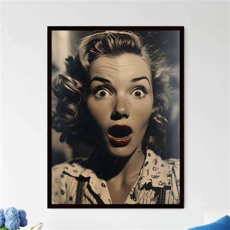 A Poster Of Shes Making Silly Faces A Woman With Her Mouth Open By