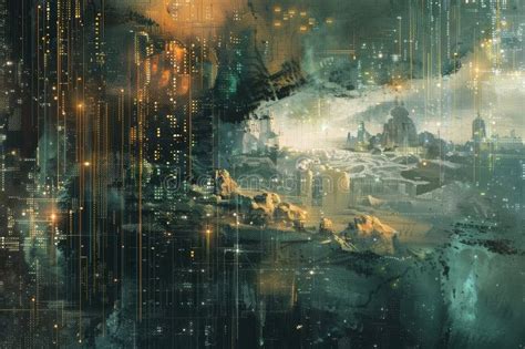 Abstract Ai Algorithm Background With Futuristic Neural Networks And Data Flow Stock Image