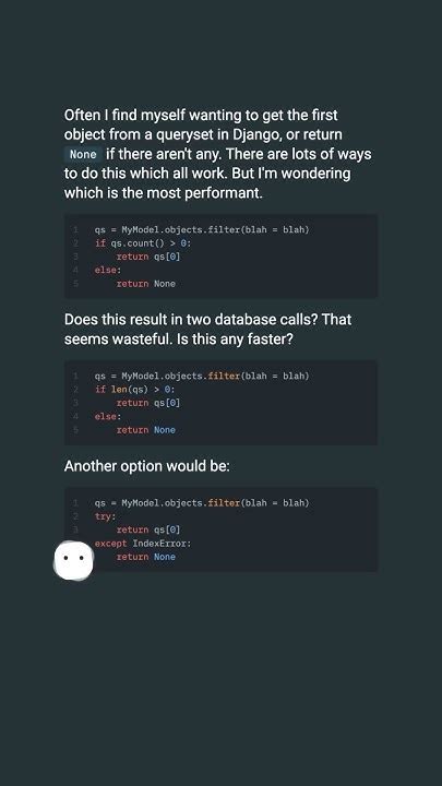 fastest way to get the first object from a queryset in django shorts