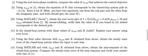 Solved Lead Lag Controller Design Via Root Locus Consider