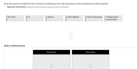 Solved Sort The Species Involved In The Reaction According