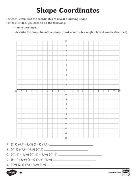 Shape Coordinates Activity Pdf Classical Geometry Geometry