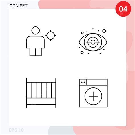 Set Of 4 Modern Ui Icons Symbols Signs For Avatar Bedroom Position Symbols Png And Vector