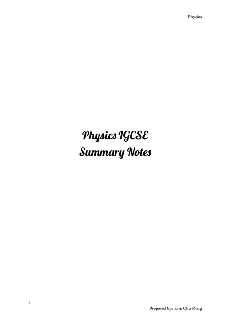 SOLUTION Physics IGCSE Studypool