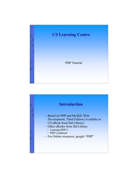 php tutorial handout pdf