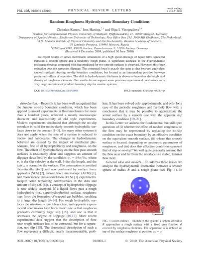 Random Roughness Hydrodynamic Boundary Conditions