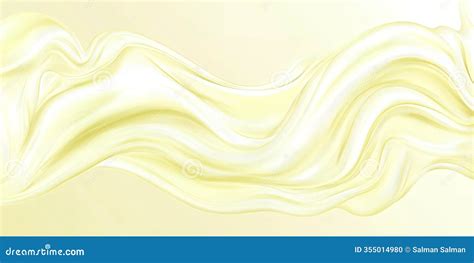 Elegant Creamy Yellow Abstract Swirls Flowing Fabric Texture Background ...