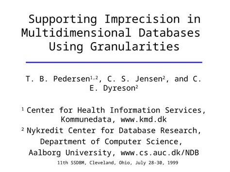 ppt supporting imprecision in multidimensional databases using