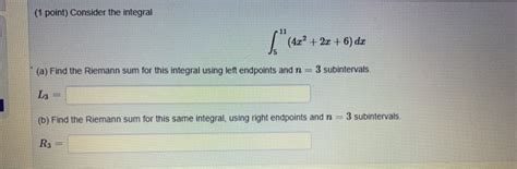 solved 1 point consider the integral [ 4x2 2x 6 de