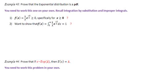 Solved Example Prove That The Exponential Distribution Chegg Com