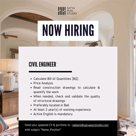 Lowongan Kerja Arsitek Interior Desainer Dan Civil Engineer Untuk Satya