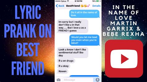 Song Lyric Prank On My Best Friend Martin Garrix U0026 Bebe Song