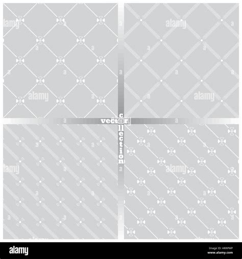Seamless Pattern Set Of Four Original Classical Textures Regularly Repeating Geometrical
