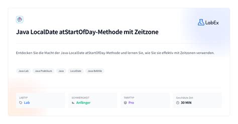 Meisterung Der Java Localdate Atstartofday Methode Mit Zeitzone Labex