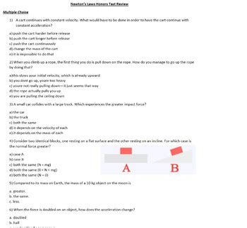 Physics Newton S Laws Dynamics Review Sheet Classful