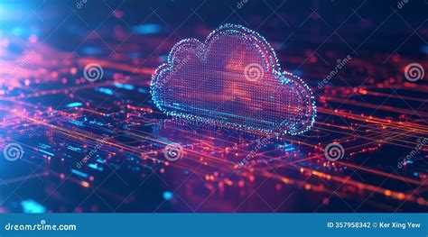 futuristic cloud computing illustration with digital network