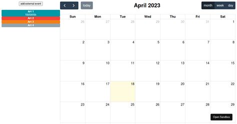 Fullcalendar React Draggable Codesandbox