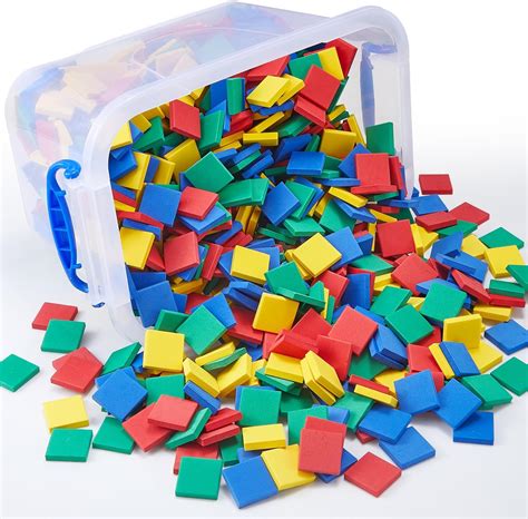 jexine 800 pcs foam square counters color tiles square