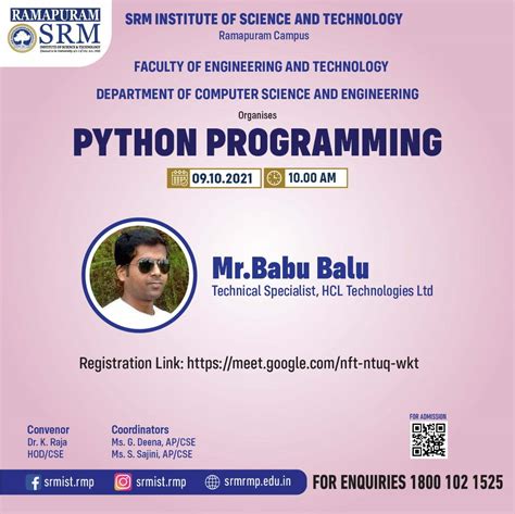 Python Programming SRM Ramapuram SRMIST Ramapuram