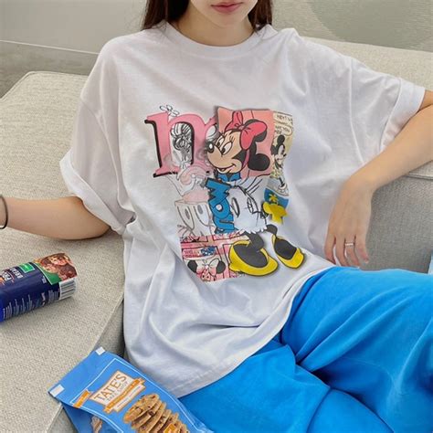 아이엠미키 퍼즐미니마우스 반팔티셔츠 디즈니정품 미키티셔츠 그림나염 프린팅 프린트 미니반팔티 힙가림 박스티 루즈핏 박시한티셔츠