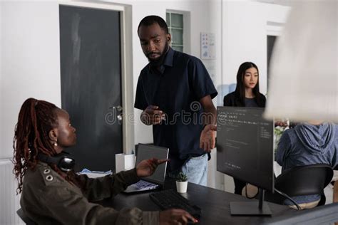 Software Programers Brainstorming Ideas To Write Html Code Stock Image Image Of Data Computer