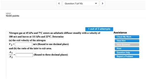 Solved Nitrogen Gas At 45 Kpa And 7 Degree C Enters An