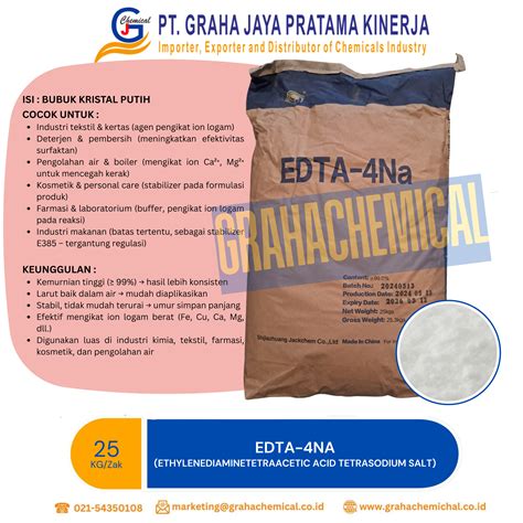 Edta 4na Ethylenediaminetetraacetic Acid Tetrasodium Salt Graha