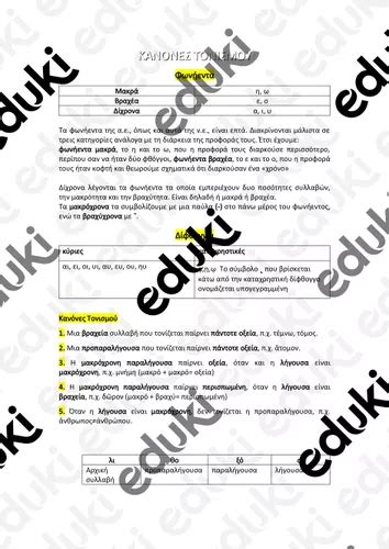 ΚΑΝΟΝΕΣ ΤΟΝΙΣΜΟΥ Εκπαιδευτικό υλικό για το μάθημα