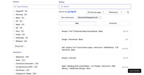 Example React Instantsearch Default Theme Codesandbox