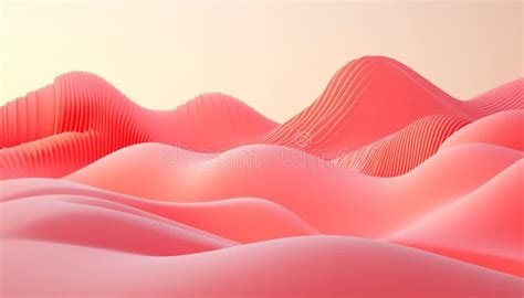 Gentle Waves Fluid Abstract Background In Pink Monochrome Dynamic Flow And Soft Gradient Stock