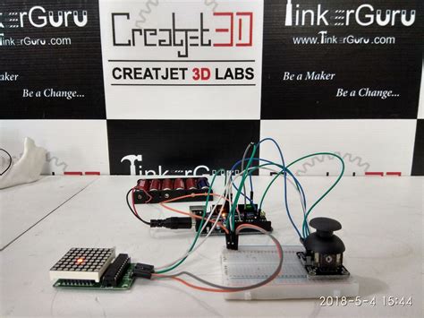 Joystick Controlled Led Matrix Using Arduino