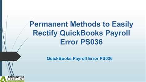 Fix Quickbooks Payroll Error Ps036 Solutions