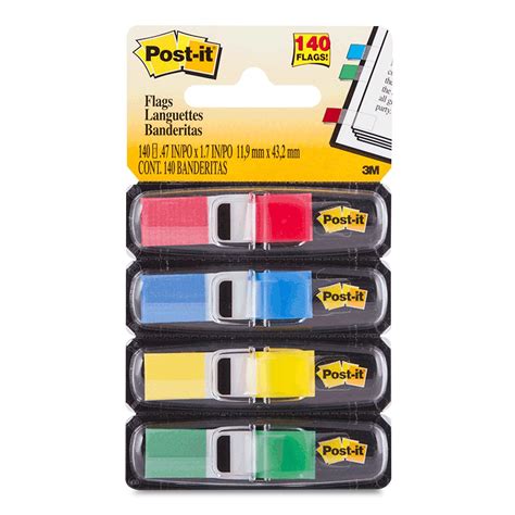 Banderitas Adhesivas RÍgidas Cdespachador Post It 3m 4 Colores BÁsicos